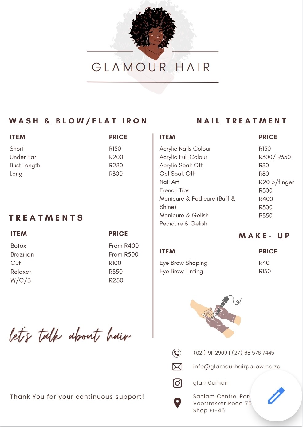 Book an appointment with Glamour Hair Parow Parow Centre